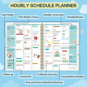 Appointment Book 2023-2024, Weekly Appointment Book,Jul 2023,Jun 2024 with Monthly Tabs, Daily Hourly Planner 2023-2024, 15-Minute Interval, Pocket, 8.5"x11"