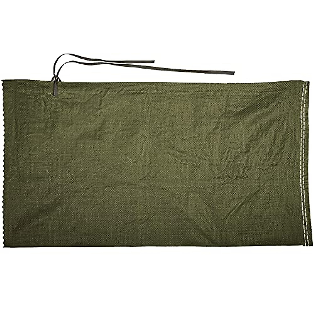 Empty Sandbags Military Green with Ties (Bundle of 10) 14" x 26" - Woven Polypropylene Sand Bags, Extra Heavy Duty Sandbags for Flooding, Sand Bags Flood Protection