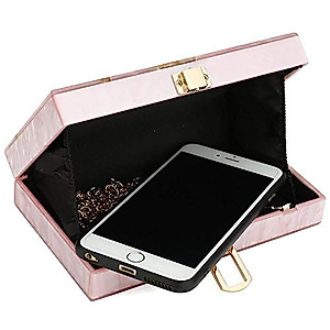 Womens Glitter Sequins Evening Bag Box Acrylic Star Designer Party Prom Wedding Clutch Purse Handbag (Black) One Size