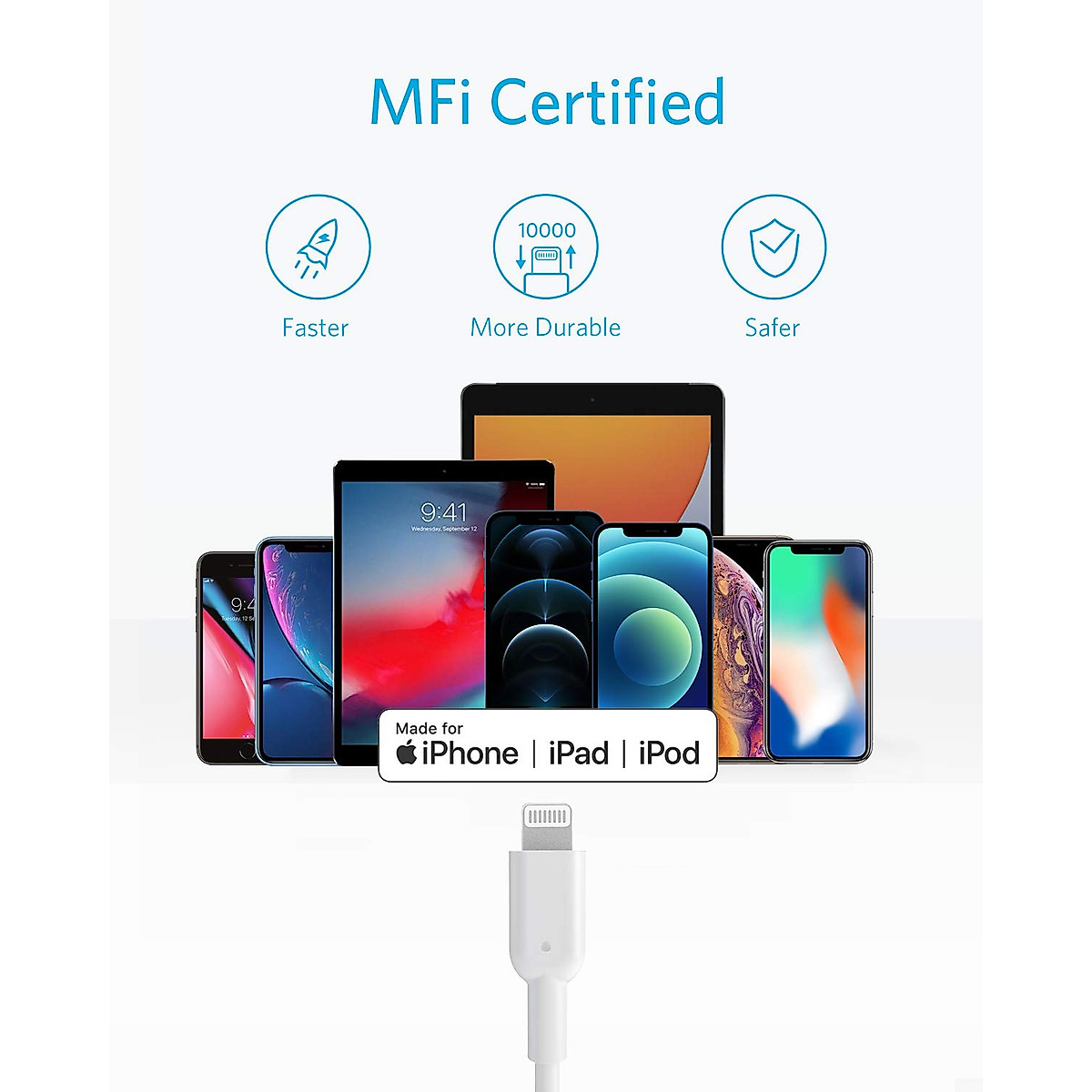 Anker USB C to Lightning Cable [3ft, 2-Pack] Powerline II for iPhone 13 13 Pro 12 Pro Max 12 11 X XS XR 8 Plus, AirPods Pro, Supports Power Delivery