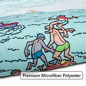 JUST FUNKY Waldo Collectibles | Where’s Waldo On The Beach Fleece Throw Blanket | 45” x 60”