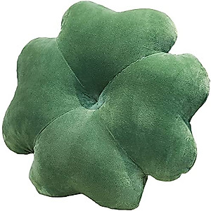 Tezimjia3D Four-Leaf Clover Throw Pillow Plush Seating Cushion Home Decoration - Cute Room Decor for Girls, Teens, Tweens & Toddlers - Plush Pillow for Reading and Afternoon nap (Green-Large)