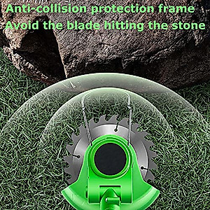 GMRZ Electric Grass Cutting Machine Cordless Lawn Edger Trimmer with Eplacement Blade and Rechargeable Batteries, 21V Stringless Handheld Weed Whacker,1 Battery