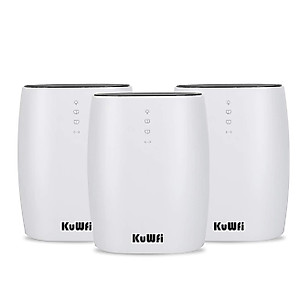 KuWFi Whole Home Mesh WiFi System 3-Pack AC3600 High Speed Seamless Roaming WiFi Network Dual Band 2.4G&5.8G Router for Whole Home Coverage