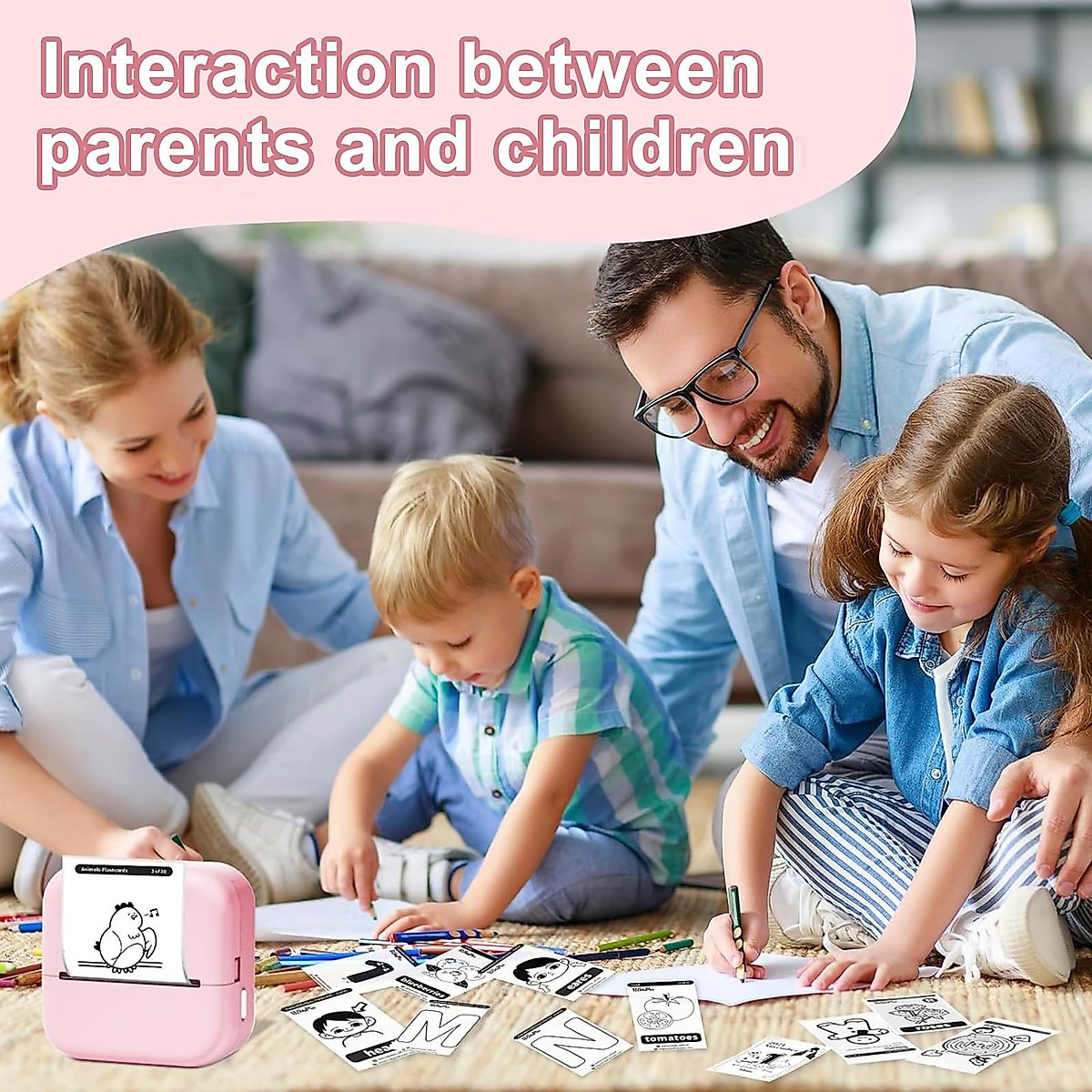 Crmanedy Portable Inkless Sticker Maker，Bluetooth Sticker Maker with 8 Rolls Paper，Compatible with iOS&Android，for DIY Making, Study Notes, memos, Lists, Work Plans, Graduation Gifts (Pink)