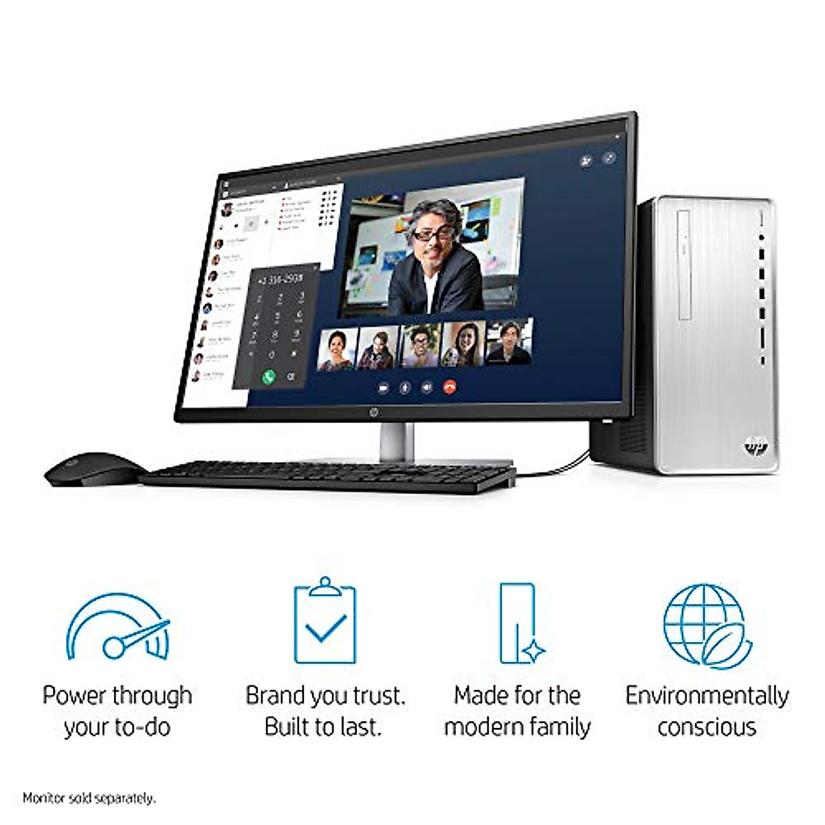 HP Pavilion Desktop, 10th Gen Intel Core i3-10100 Processor, 8 GB RAM, 512 GB SSD, Windows 11 (TP01-1030, Silver)