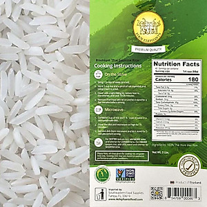 25 Pounds (LBS) Premium Thai Hom Mali Jasmine Rice | Endorsed By Pro Chefs | Four Elephants Brand | DIY Friendly Cooking Instructions Packaging