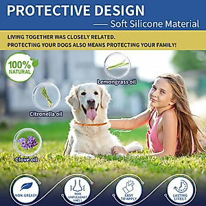 4 Pack Flea Collar for Dogs, 32 Months Flea and Tick Prevention for Dogs, Adjustable Flea and Tick Collar for Dogs Puppies, Waterproof Dog Flea Collar, Natural Dog Flea and Tick Treatment(Pink&Orange)