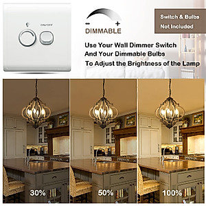 Eayaya Farmhouse Chandeliers for Dining Room, 6-Light Rustic Dining Room Light Fixture Over Table, Wood Black Hanging Pendant Lights Kitchen Island, Boho Chandelier for Bedrooms Entryway Living Room