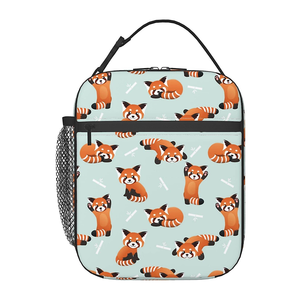 tiehrpr Cute Red Panda Reusable Insulated Lunch Box Cooler Tote Bag Unisex Handle Lunchbox For Office/Hiking/Camping/Picnic/Beach