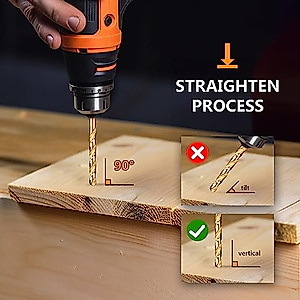Titanium Drill Bit Set, HSS Twist Drill Bits, Quick Change Drill Bits Set Straight Shank, 135 Degree Metal Drill for General Purpose, 1/16"-1/2" by 11/64" 13 Piece Kit with Storage Case