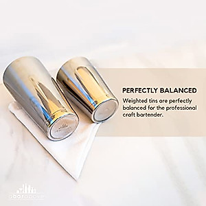 A Bar Above Boston Cocktail Shaker Set – 2-Piece Premium Weighted Boston Shaker Set – Stainless Steel Bartending Kit – 18 oz & 28 oz Martini Shaker Set – Bar Accessories for the Home Bar Set