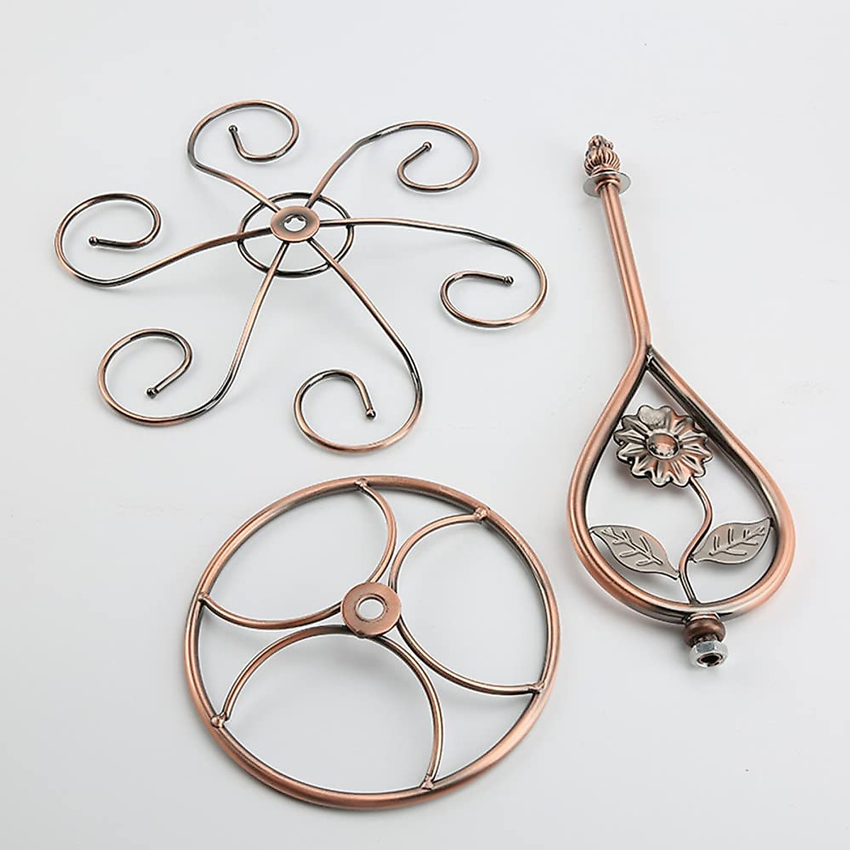 Homya Wine Glass Holder, Elegant Freestanding Table Top Goblet Storage/Wine Glass Holder with 6 Hooks Kitchen Glass Accessories for Home Bar, Bronze