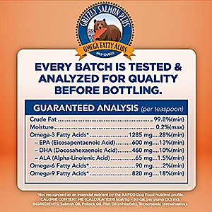 Grizzly Salmon Oil Cat Food Supplement Omega 3 Fatty Acids, 4 oz
