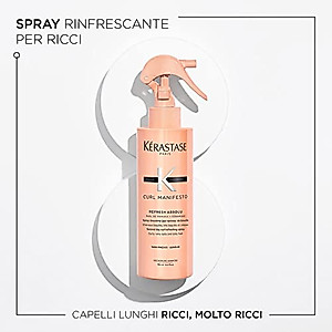 KERASTASE Curl Manifesto Refresh Absolu Refresh Spray | Hydrates, Redefines & Refreshes Curls | Anti-Frizz | With Coconut Oil | For All Wavy, Curly, Very Curly & Coily Hair | 13.04 Fl Oz
