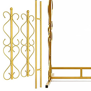 81"Retail Gold Clothes Racks for Boutique Wedding Dress Display Stand,Heavy Duty Commercial Garment Rack Rod, Large Metal Floor Standing Hanging Boutique Display Clothing Rack, MetalPipe Rack