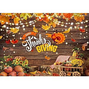 LTLYH 7x5ft Fall Thanksgiving Photography Backdrop Thanksgiving Brown Wood Wall Backdorp Thanksgiving Turkey Pumpkin Decoration Backdrop Fall Party Banner Backdrops 186