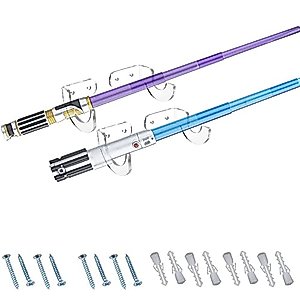 Lightsaber Rack Wall-Mounted Lightsaber Rack Transparent Acrylic Light Saber Display Holder for Force FX Lightsabers (1 pair transparent)