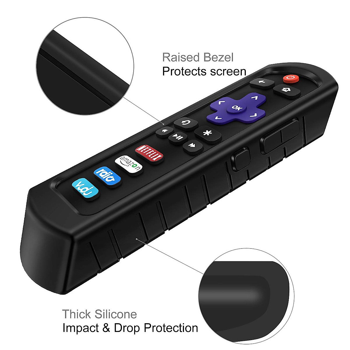 Fintie Protective Case for Roku Steaming Stick 3600R, TCL Roku TV RC280 RC282 Remote - CaseBot (Honey Comb Series) Light Weight (Anti Slip) Shock Proof Silicone Remote Controller Cover,Light Blue Glow