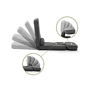 VLIVE Convertible Sleeper Sofa Chair - Adjustable Single Couch with Table & Pillow, Multifunctional Folding Chair Bed for Living Rooms, Bedroom, Small Apartment and Studios, Grey