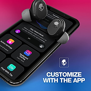 Skullcandy Mod In-Ear Wireless Earbuds, Multipoint Pairing, 34 Hr Battery, Microphone, Works with iPhone Android and Bluetooth Devices - Black
