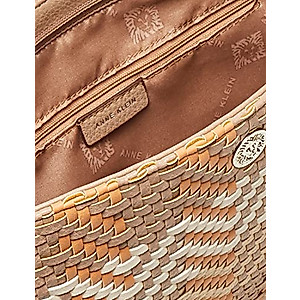 Anne Klein Multi Woven Flat Shoulder Bag, Neutral Truffle