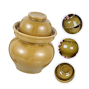 OUSIKA for Container Sealing Chinese Storage Canister Water Vegetables Cansiter with Pickled Egg Jars Sauerkraut Duck Tradition Bottle Crock Capacity Paocai Foods Pickle Jars