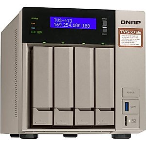 QNAP Turbo NAS TVS-473e NAS Storage, AMD RX-421BD, 32GB DDR4, 2TB SSD for Ultra Fast Storage, 16TB HDD, Radeon R7 Graphics, RAID, QTS 4.3 Operating System
