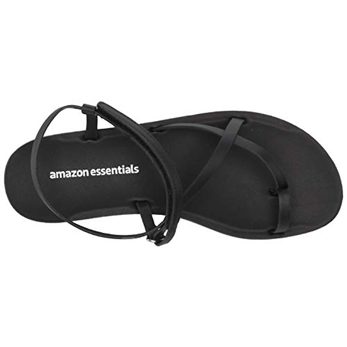 Amazon Essentials Women's Strappy Footbed Sandal, Black, 7.5