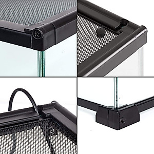 REPTIZOO Small Glass Tank 8 Gallon, Top Opening Terrarium 12" x 12" x 12" Leopard Gecko Tarantula Young Lizard Hermit Crab Frog Insects Breeding Tank