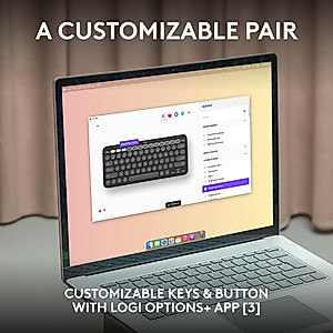 Logitech Pebble 2 Combo for Mac, Wireless Keyboard and Mouse, Slim, Quiet and Portable, Customizable, Bluetooth Mouse and Keyboard, Easy-Switch, for macOS, iPadOS - Tonal White