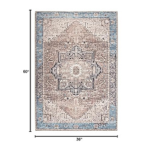 Bellini Rugs Machine Washable Rug with Non Slip Backing, Living Room Rug, Kitchen Area Rug, Pet Friendly Area Rugs, Throw Rugs for Entryway, Home Floor Decor, 3' x 5'