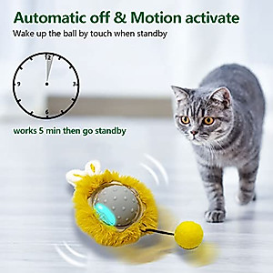 AUKL Interactive Cat Toys Ball with Super Driver, Motion Activate Electric Cat Toy Recommend on Wool Carpet (Robot)