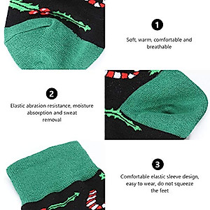 BESTOYARD Warm Boot Socks Christmas Calf Socks Cotton Winter Fall Warm Socks Xmas Holiday Candy Cane Slipper Stockings Socks Party Goodie Bag Stuffer Gift 1 Pair 46x20cm Womens Fuzzy Slippers