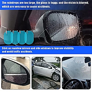 4 Pieces Car Rearview Mirror Film, HD Nano Clear Protective Sticker Film, Waterproof Rainproof Antifogging for Car Mirrors and Side Windows, Car Trucks SUVs Safe Driving