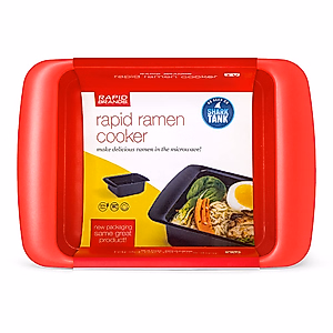 Rapid Ramen Cooker | Microwavable Cookware for Instant Ramen | BPA Free and Dishwasher Safe | Perfect for Dorm, Small Kitchen or Office | Bright Red