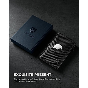 LORZOR Slim Airtag Wallet for Men, Bifold Leather Mens Wallets with Magnetic Closure, Smart Wallet RFID Blocking Pop Up Card Holder,Minimalist Wallet with Gift Box