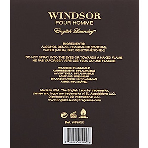 English Laundry Windsor Pour Homme Eau de Parfum Spray, 3.4 Fl Oz
