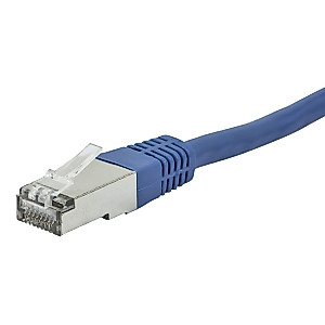 Monoprice Cat6A 50ft Blue Patch Cable Double Shielded (S/FTP) 26AWG 10G Pure Bare Copper Molded RJ45 Entegrade Series Ethernet Cable