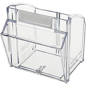 Deflecto Interlocking Tilt Bin, 6 Bin Unit, Clear and White, 23-5/8” x 4-1/2” x 3-5/8” (20603OP)