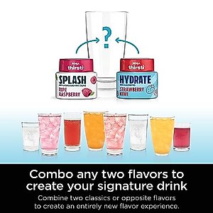 Ninja Thirsti Drink System, Soda Maker, Create Unique Sparkling & Still Drinks, Personalize Size & Flavor, Carbonated Water Machine, 60L CO2 Cylinder & Variety of Flavored Water Drops, Black WC1001