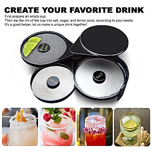 YOTOZU 3-Tier Bar Glass Rimmer,Cocktails Margarita Seasoning Box with One Sponges,Sugar Salt Rimmers Bartender Garnishing Tools for Bar Party