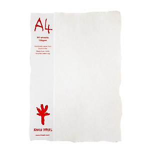 KHADI Paper White RAG (20 Sheets) Packs A4W 150 GSM 8.25" X 11.75"