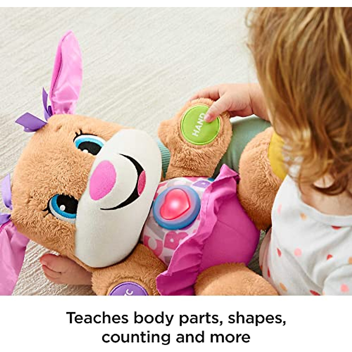 Fisher-Price Laugh & Learn Baby & Toddler Toy Smart Stages Sis Interactive Plush Dog With Music Lights & Learning Content For Ages 6+ Months
