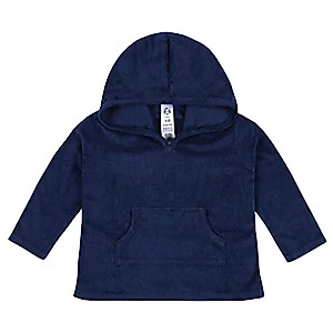 Gerber Unisex Baby Toddler Hooded Kangaroo Pocket Terry Cover Up, Navy, 4T