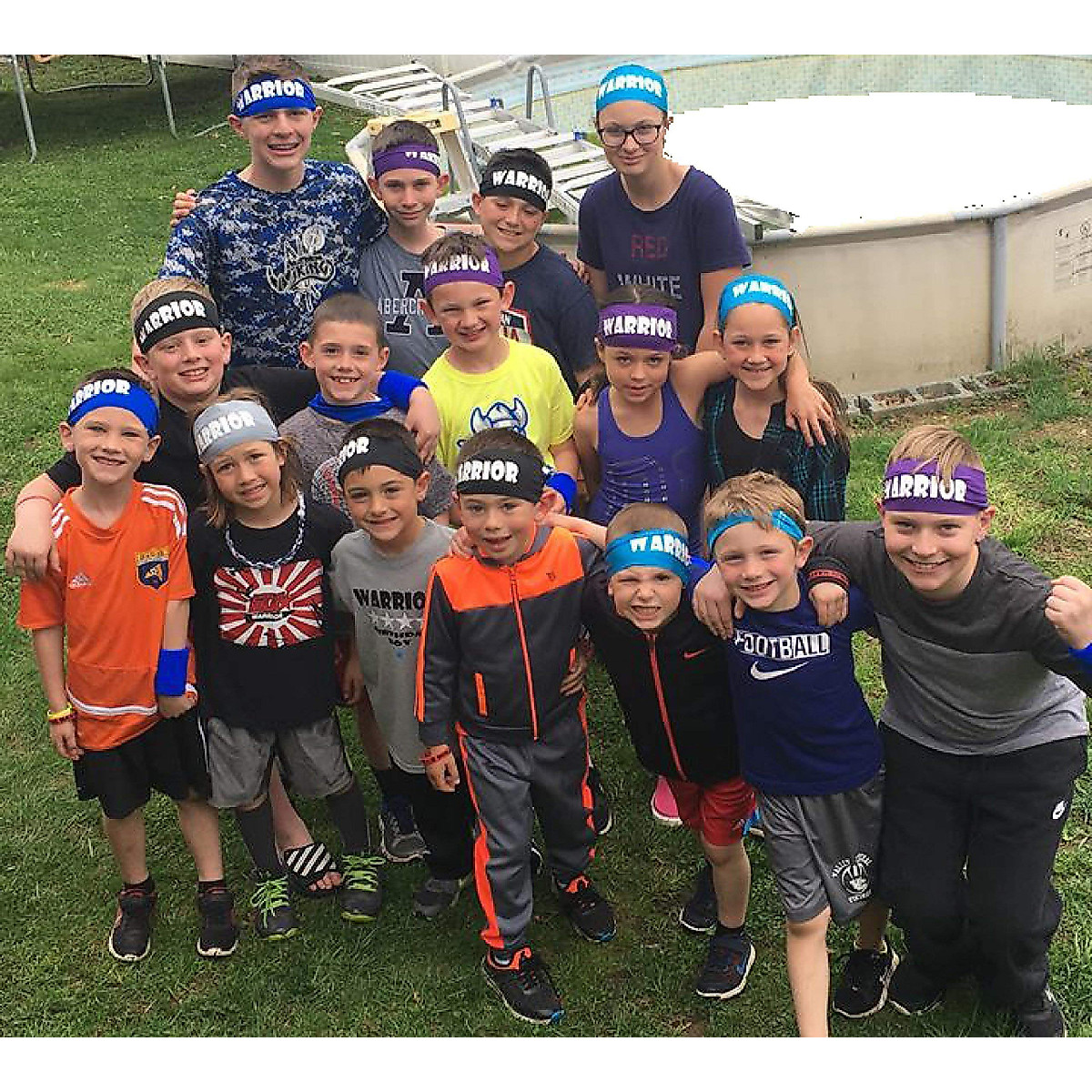 5 Pack of Ninja Headbands, Warrior Headband for Kids, Adult Wide Headbands, Ninja Party Favors for Boys, Unisex Athletic Headgear Five Pack - Set of 5 (Multi Red)