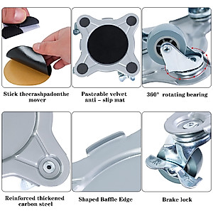 SUCCJJ Furniture Movers with Wheels,Furniture Dolly Heavy Duty,Furniture Lifter Tool with 5 360° Rotatable Rubber Universal Wheels,Furniture Moving Tool Maximum Load 3474lbs