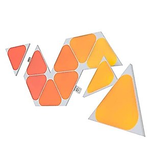 Nanoleaf Shapes WiFi and Thread Smart RGBW 16M+ Color LED Dimmable Gaming and Home Decor Wall Lights Expansion Pack (Mini Triangles (10 Pack))