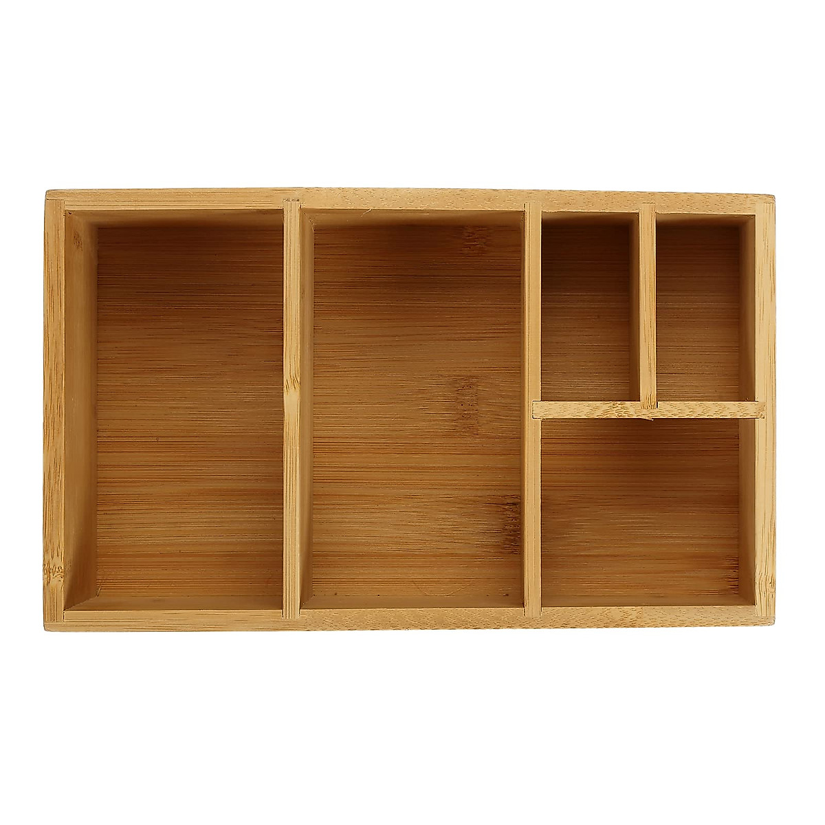 Dicunoy 2 Pack Bamboo Tea Bags Organizer, Wood Coffee Supplies Holder Box, Coffee Condiment Station Storage with 5 Compartments for Sugar Packet, Stirrer, Creamer Singles, Sweetener