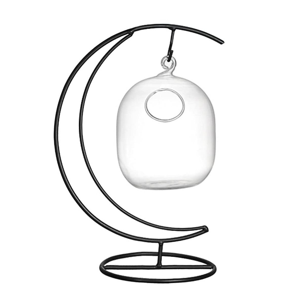 Cabilock Creative Cocktail Glass Martini Glasses with Iron Stand Clear Wine Glass Beverage Glass Hanging Bar Drink Cup Glassware for KTV Home Bar Club Black Transparent